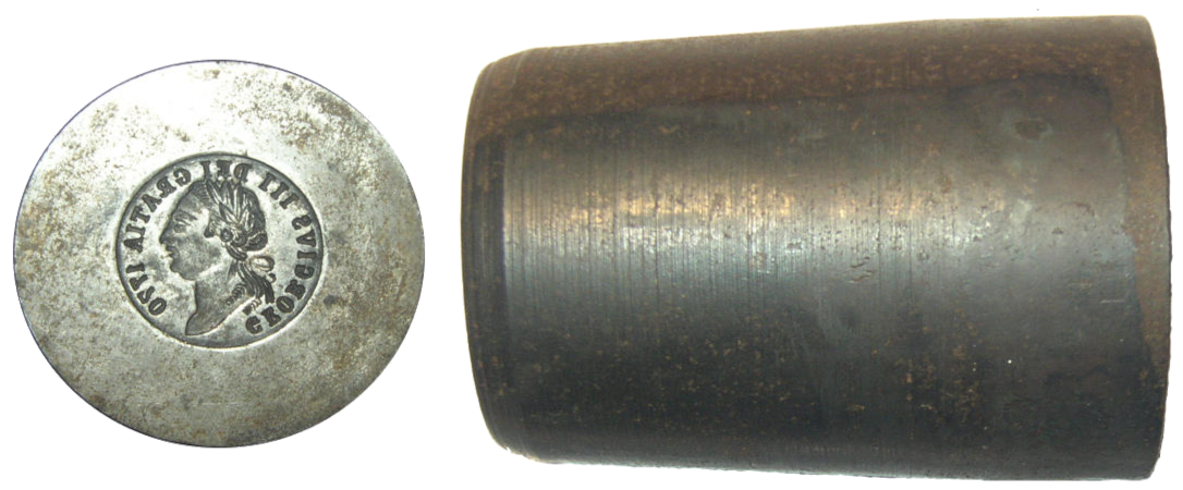 The Obverse Die for the Macniven and Cameron Imitation Spade Guinea c ...